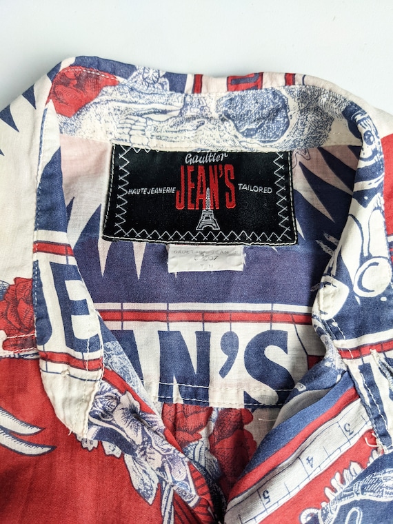 Vintage JEAN PAUL GAULTIER Shirt Men Blue & Red Long Sleeve Vintage JEAN PAUL GAULTIER Shirt Men Blue & Red Long Sleeve