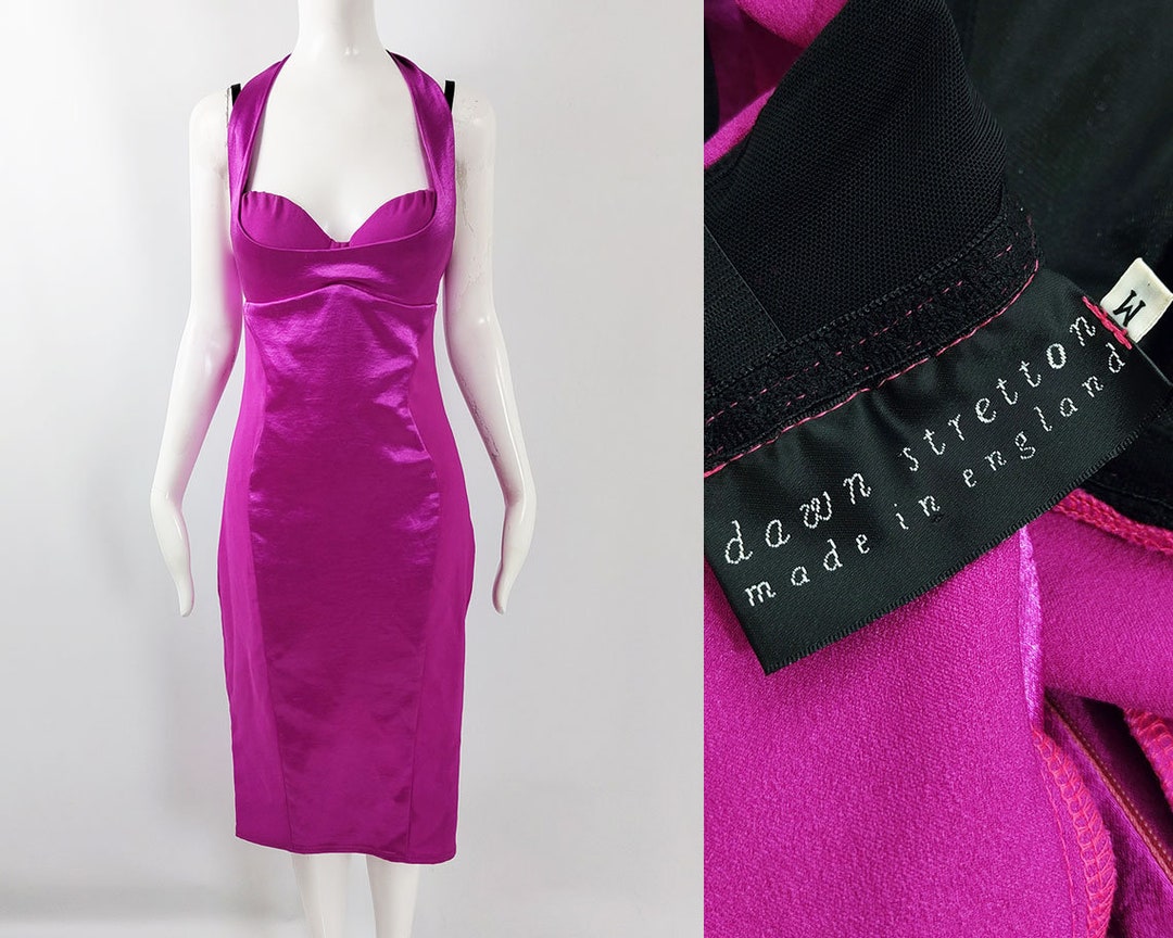 Vintage Y2k Party Dress, Dawn Stretton Fuchsia Cerise Pink Evening ...