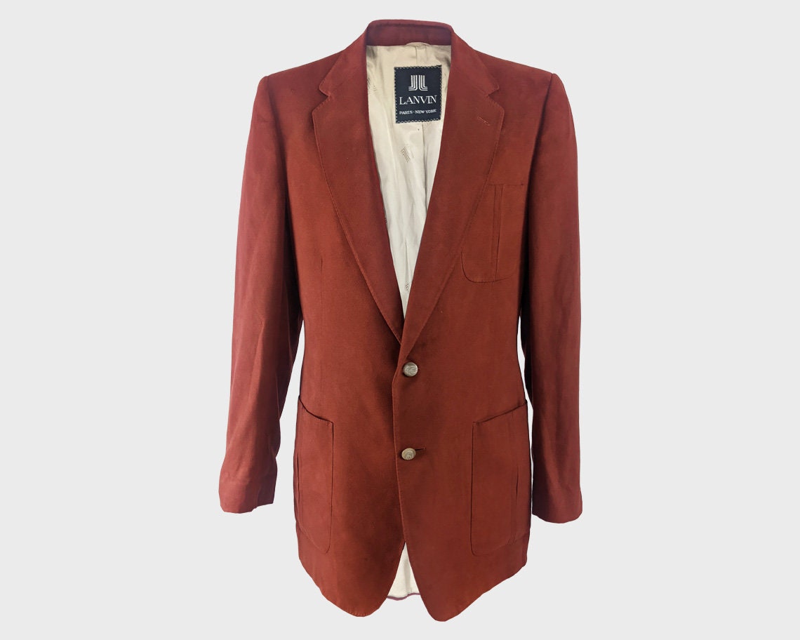 Vintage LANVIN Blazer Men Feather Suede Ultrasuede Jacket - Etsy