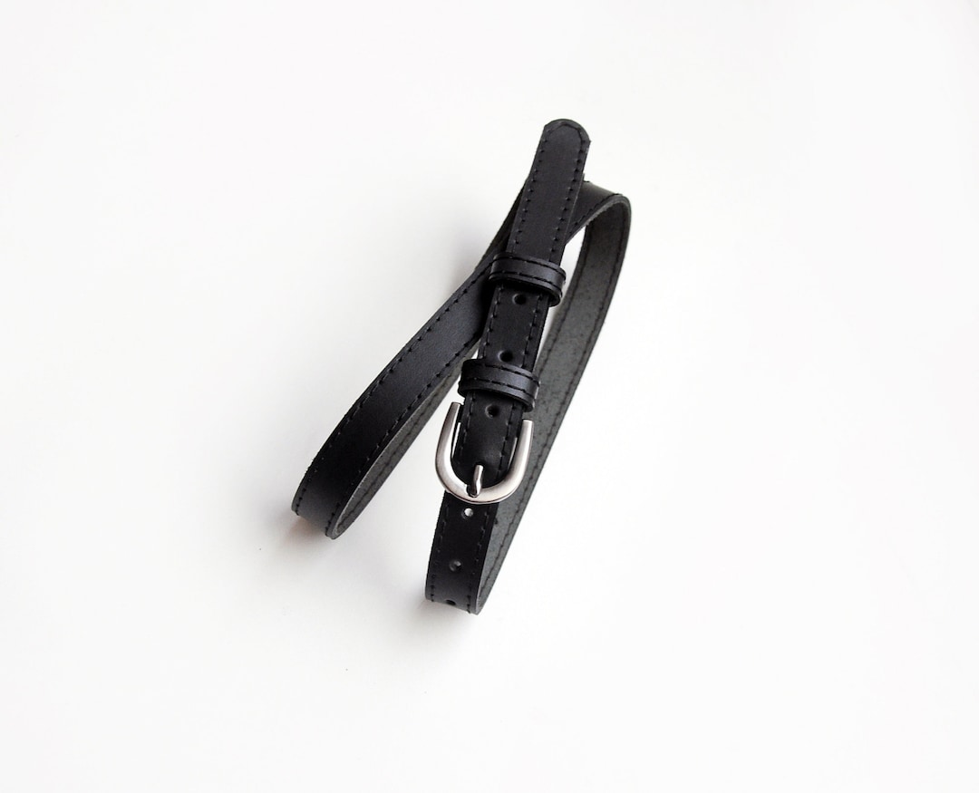 Black Leather Skinny Belt for Women, Natural Leather Belt. ALL SIZES - Etsy