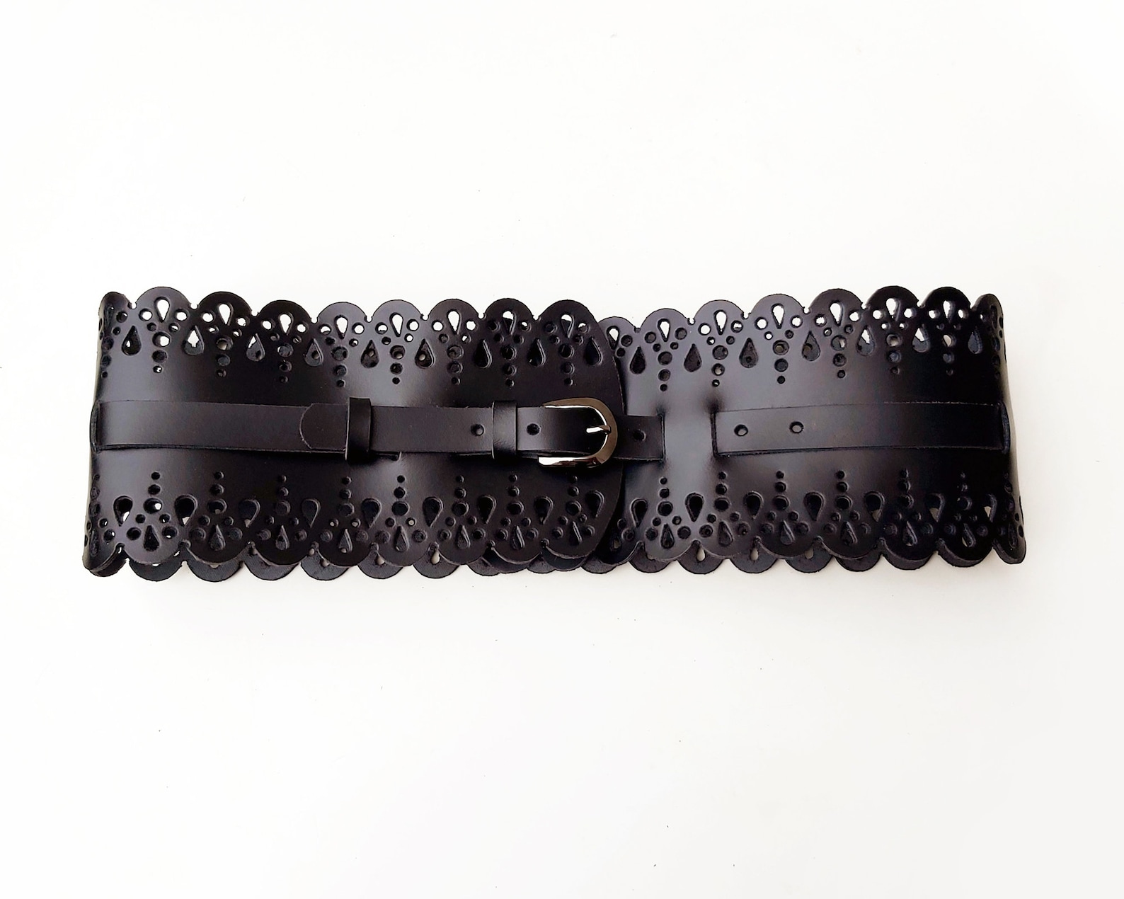 Leather Lace Waist Belt. Black Leather Corset Belt | Etsy