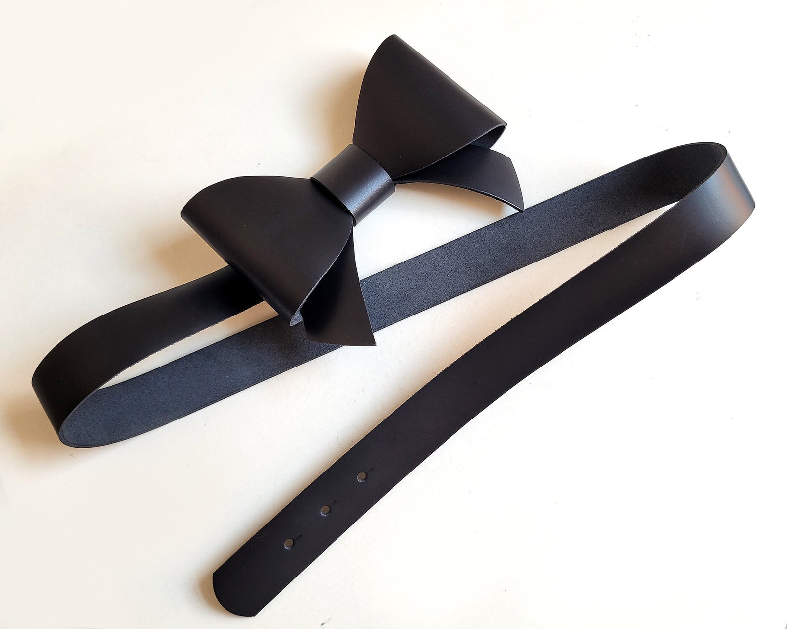 Leather Bow Belt in Black Colour. Women's Waist Belt With Big Bow - Etsy