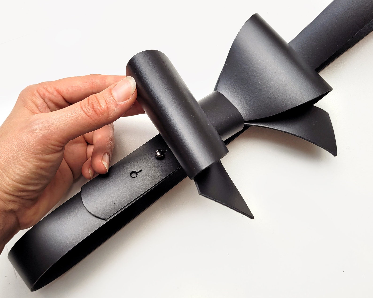 Leather Bow Belt in Black Colour. Women's Waist Belt With Big Bow - Etsy