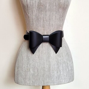 Leather Bow Belt in Black Colour. Women's Waist Belt With Big Bow - Etsy