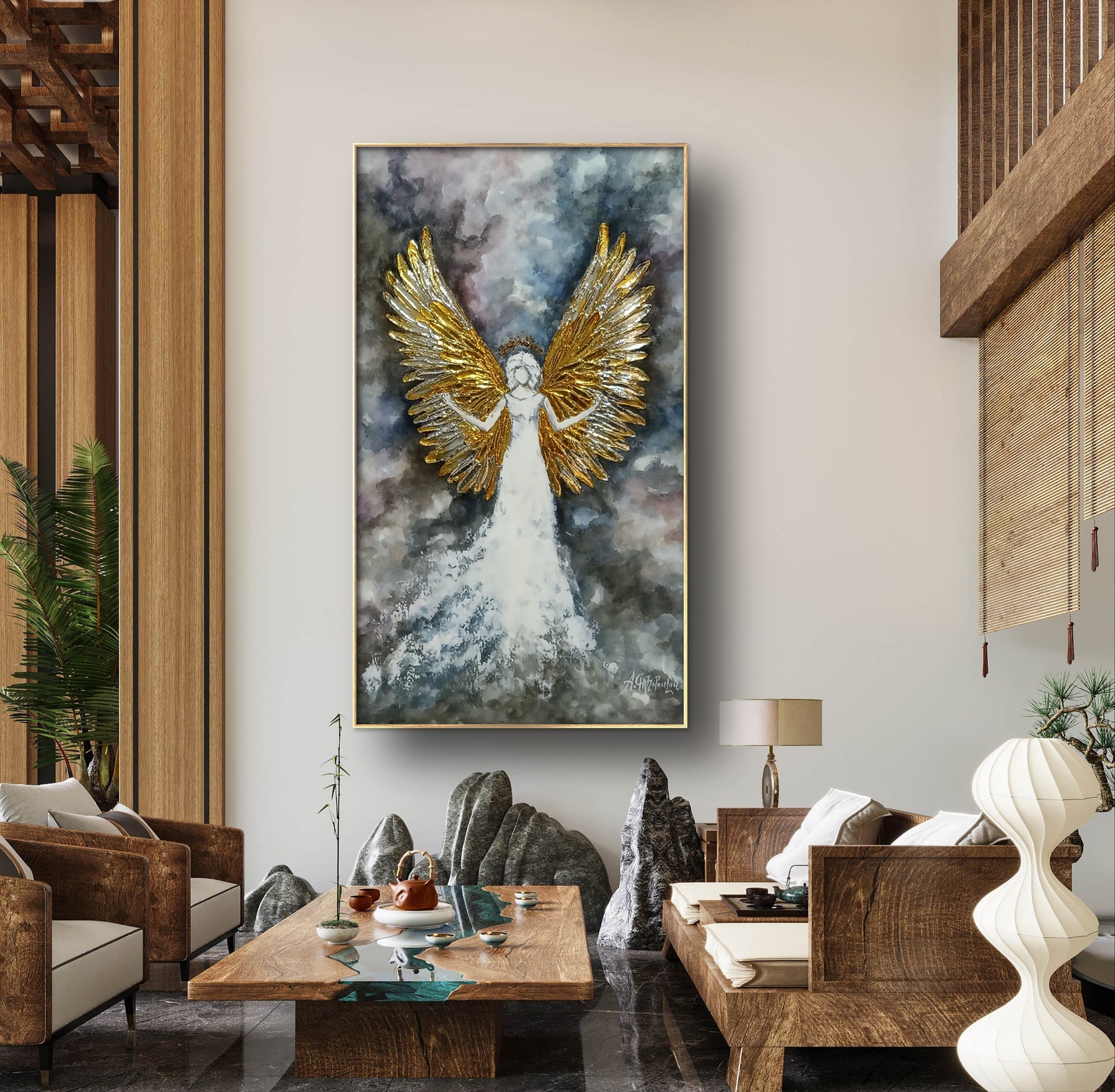 Abstract Angel Digital Download Painting, Watercolor Instant Download ...