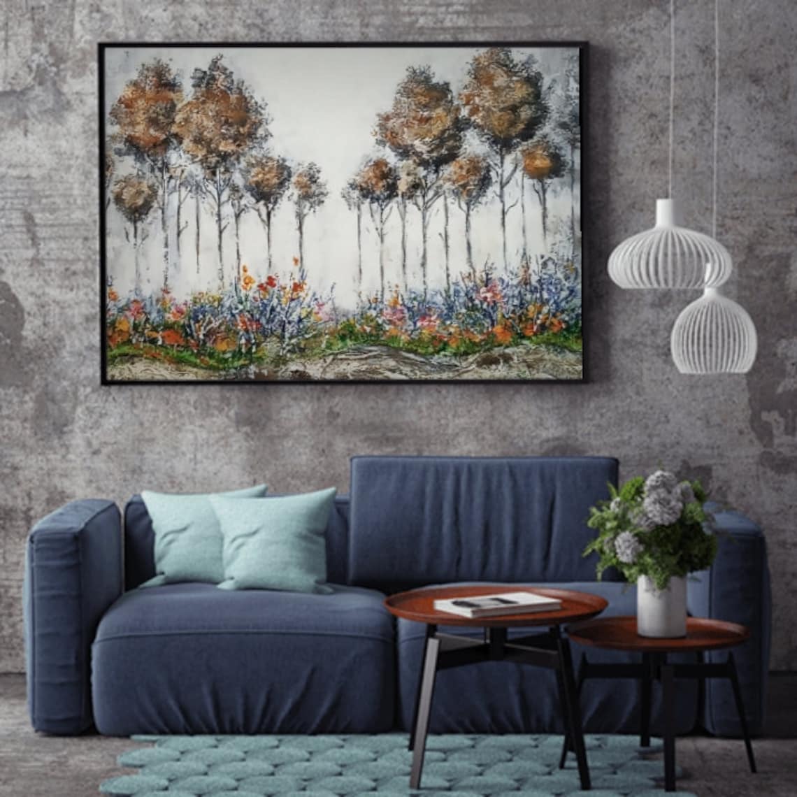 Spring in the Forest Abstract Art Original Acrylic Tree Painting ...