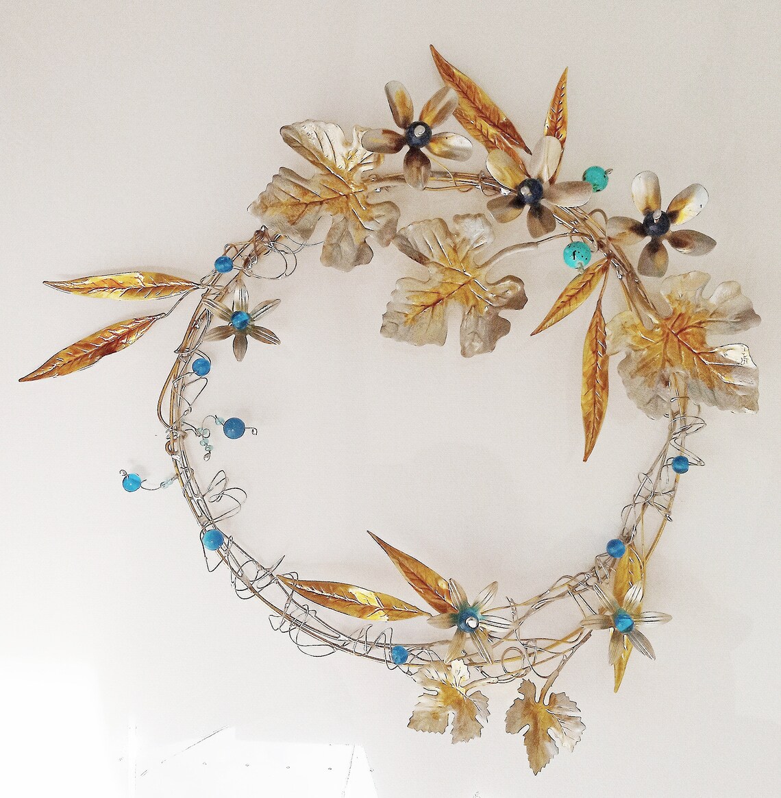 Metal Wall Art Metal Wreath Art Original Metal Wreath With - Etsy