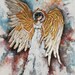 Original Abstract White Guardian Angel Painting Gold Silver - Etsy