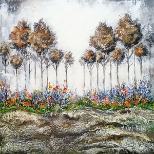 Spring in the Forest Abstract Art Original Acrylic Tree Painting ...