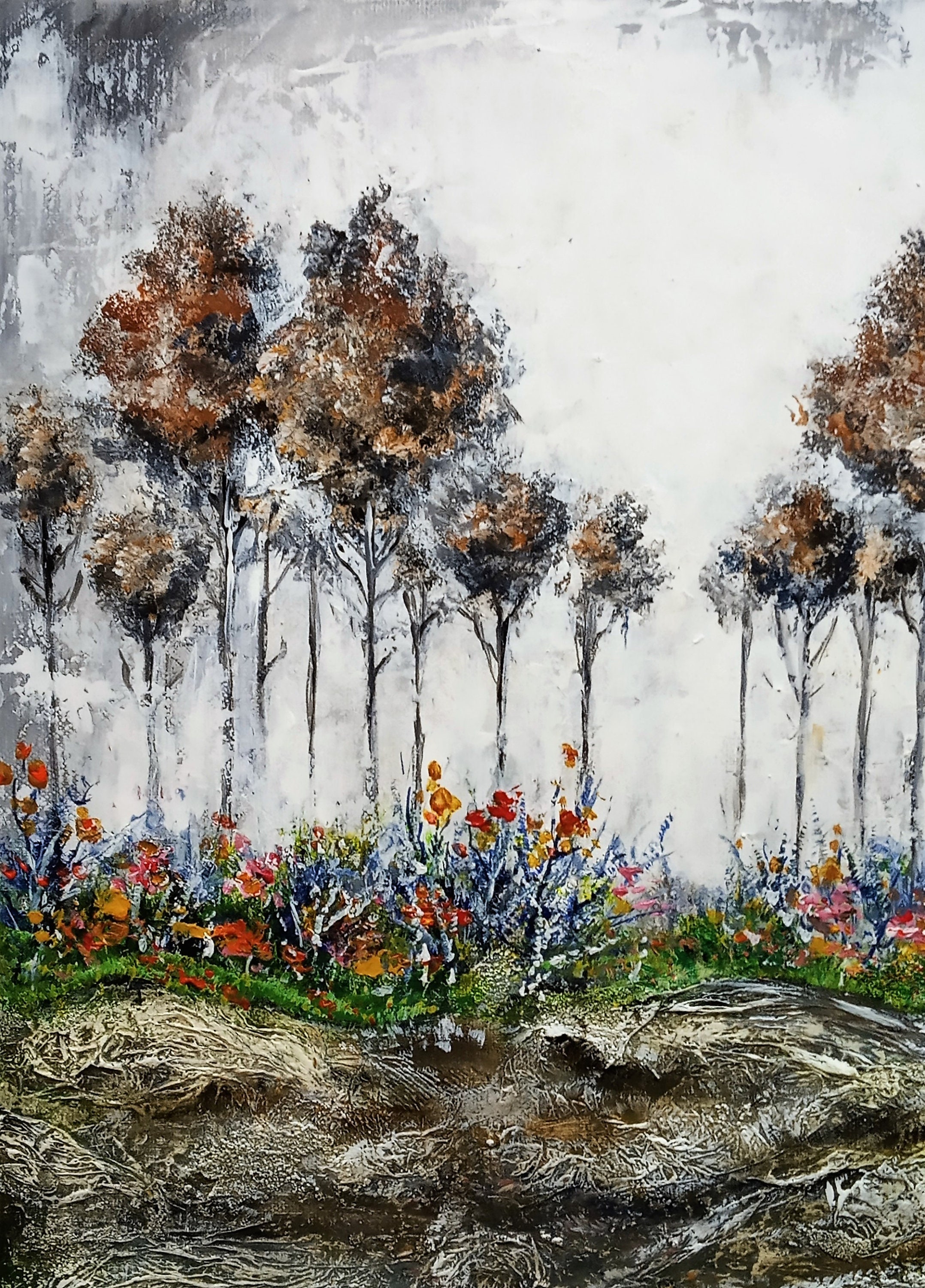 Spring in the Forest Abstract Art Original Acrylic Tree Painting ...