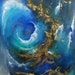 Gold Nebula Art Abstract Blue Gold Painting Original Mixed - Etsy