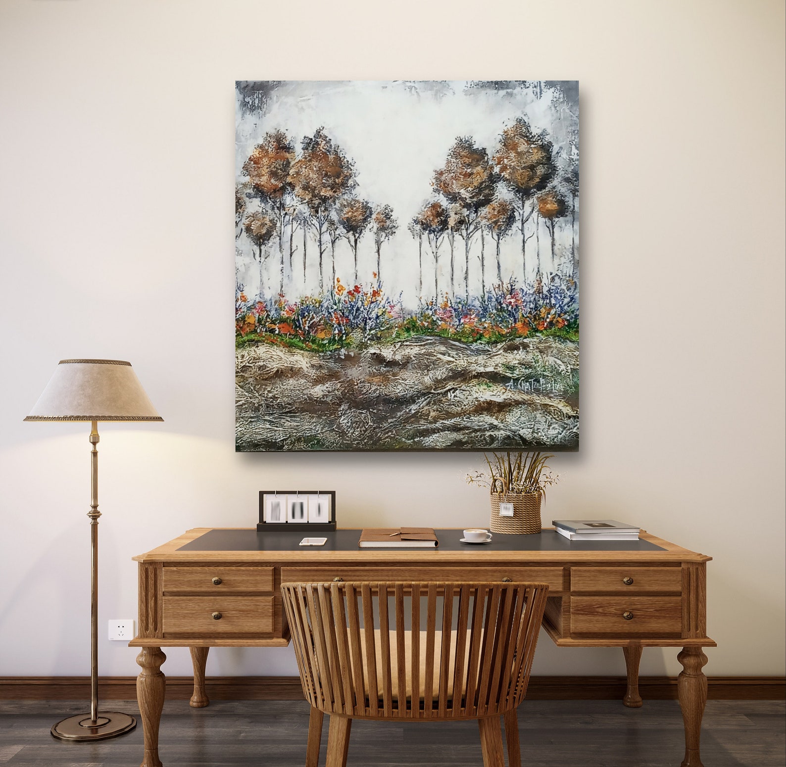 Spring in the Forest Abstract Art Original Acrylic Tree Painting ...