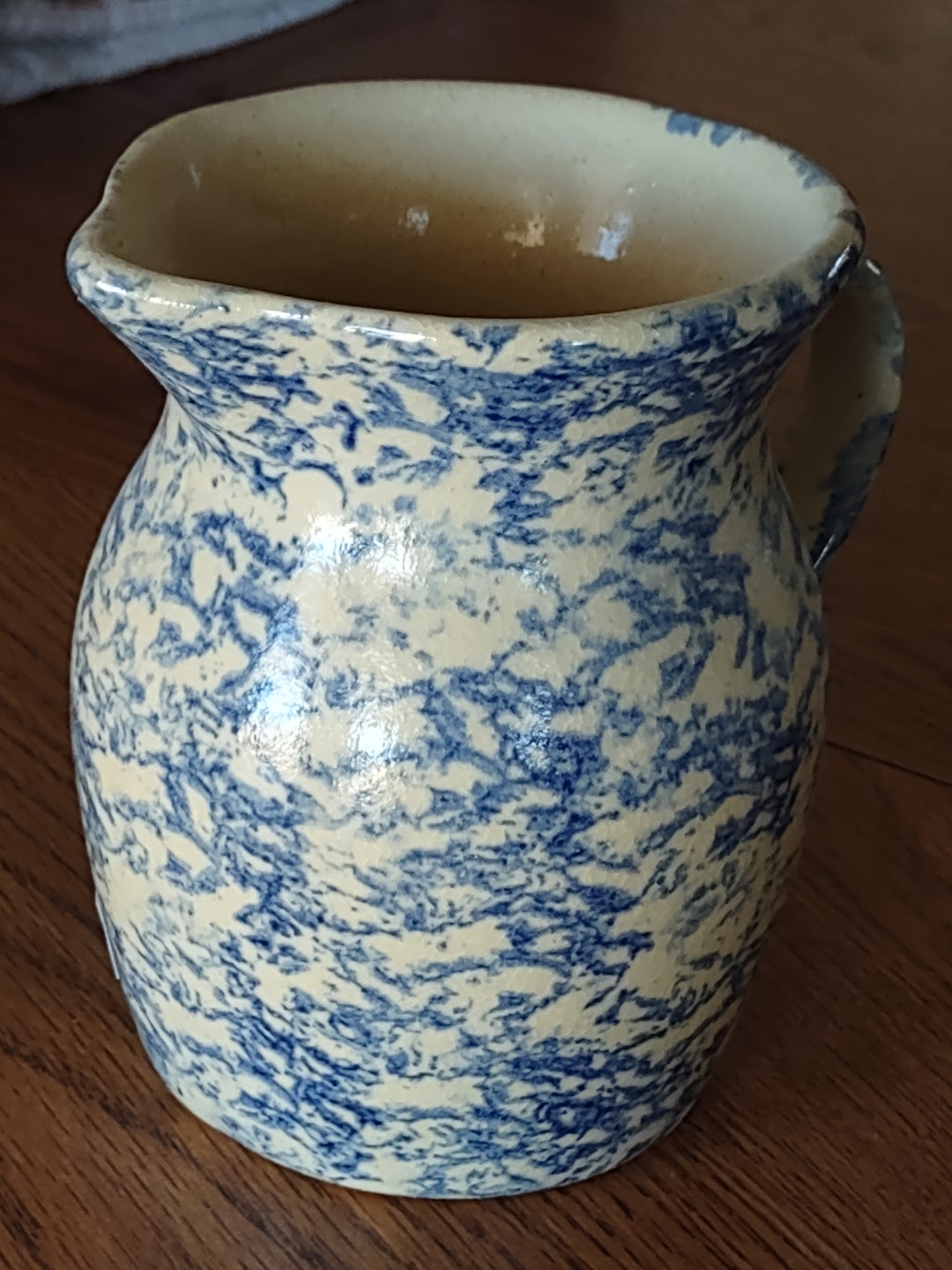 Robinson Ransbottom Blue Sponge 1 Pint Pitcher Roseville Pottery #700 ...