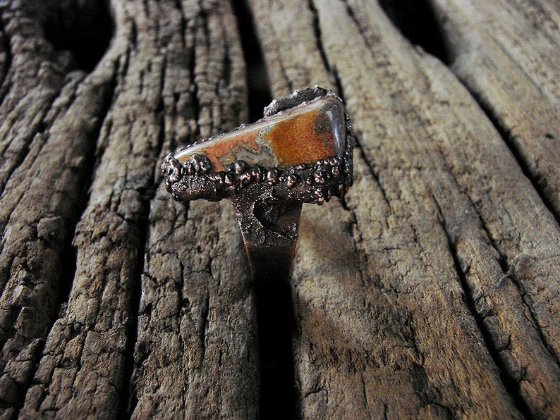 Unakite Jasper Electroforming Ring Boho Electroformed Ring - Etsy