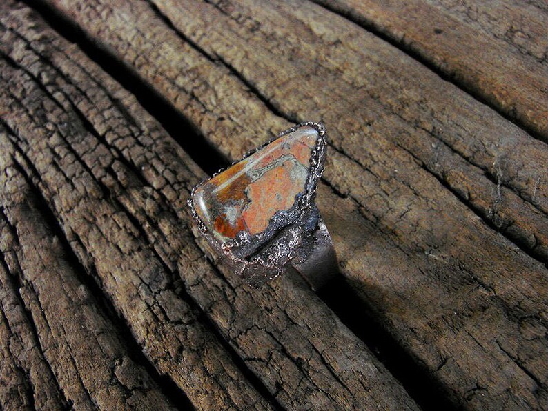 Unakite Jasper Electroforming Ring Boho Electroformed Ring - Etsy
