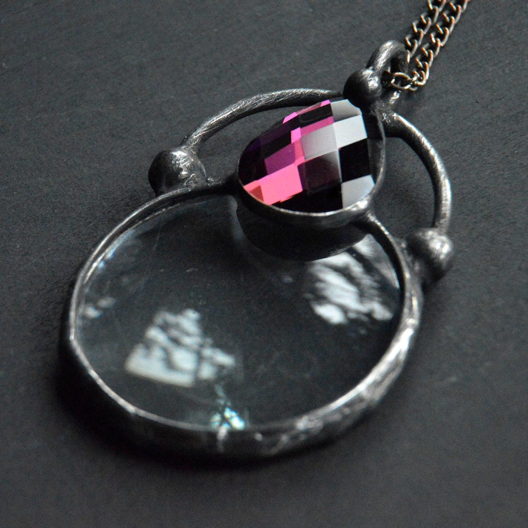 Violeth Purple Faceted Crystal Magnifying Glass Pendant Purple Violeth ...