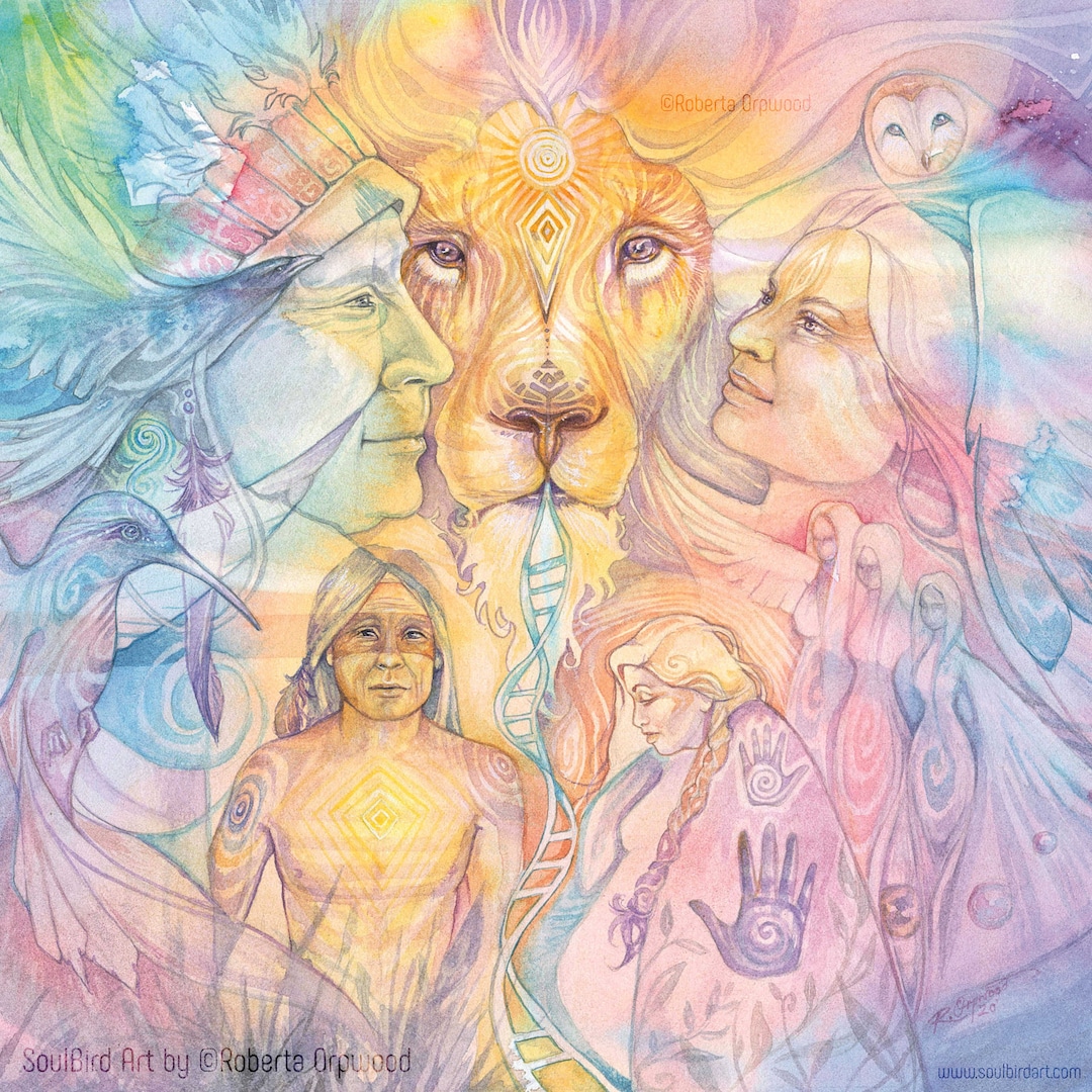 Shamanic Spirit Guides Art Print - Etsy