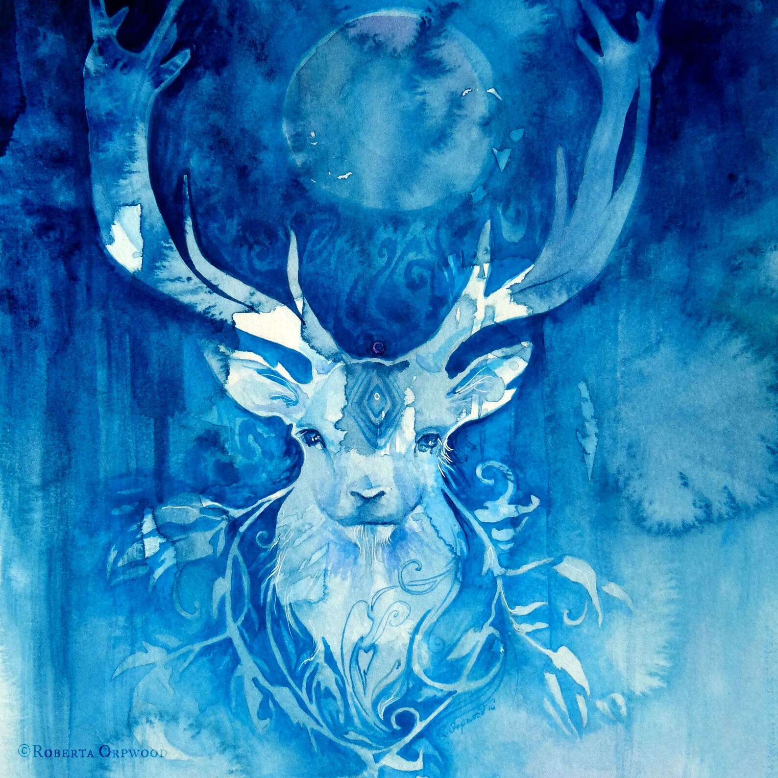 Hirschgeist Tier Kunstdruck / A3 - Etsy.de