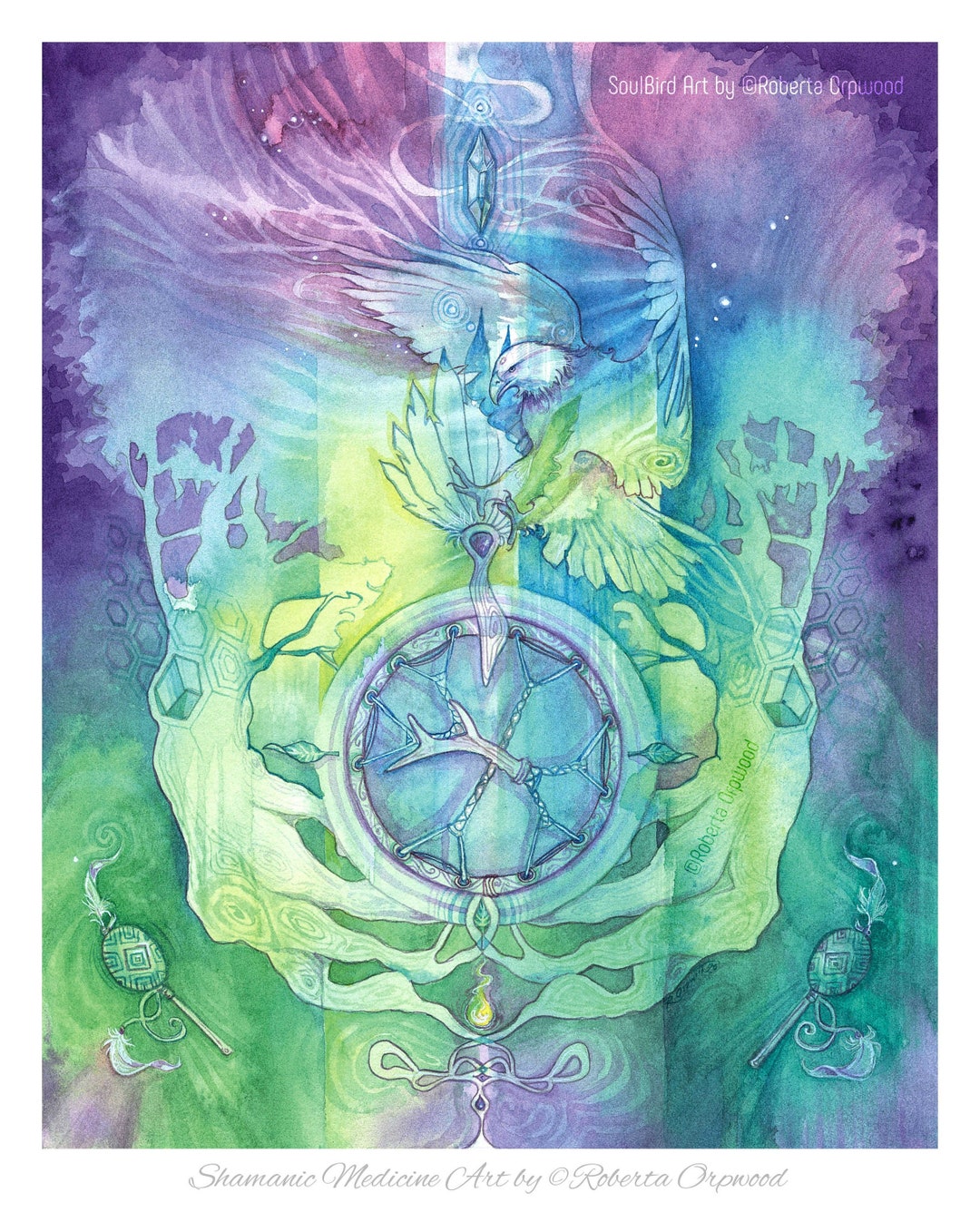 Shamanic Eagle Spirit Art Print - Etsy