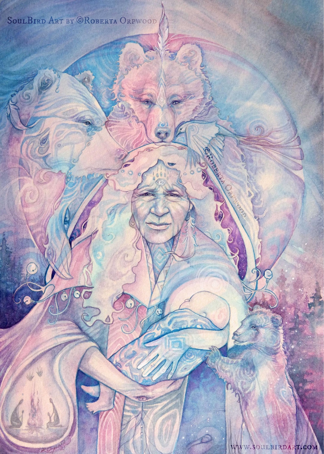 Bear Shaman Spirit Art Print / Protector of Children - Etsy