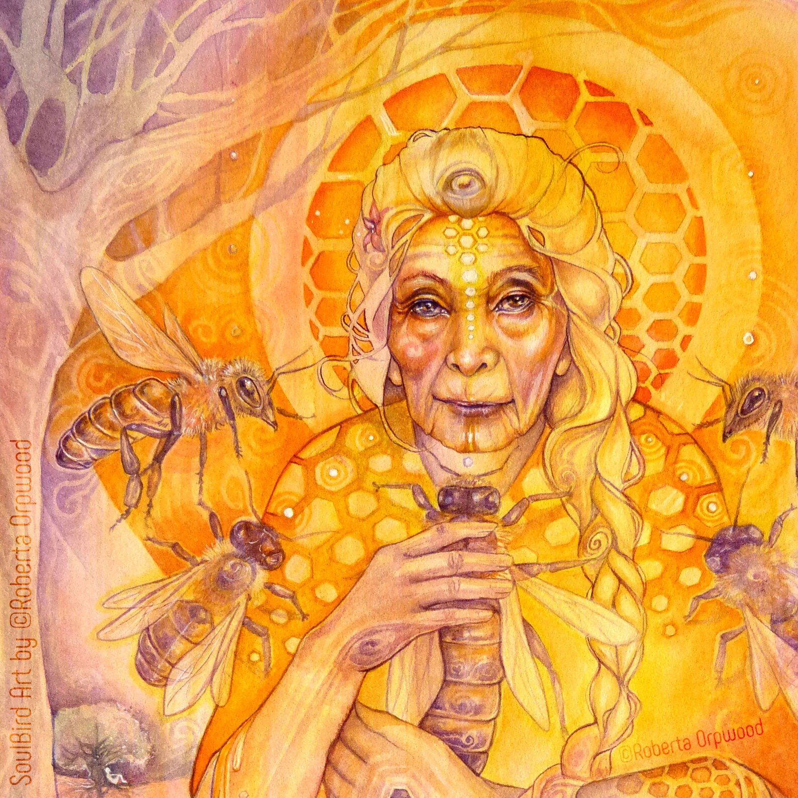 Honey Bee Priestess Shamanic Medicine Art Print A3 - Etsy