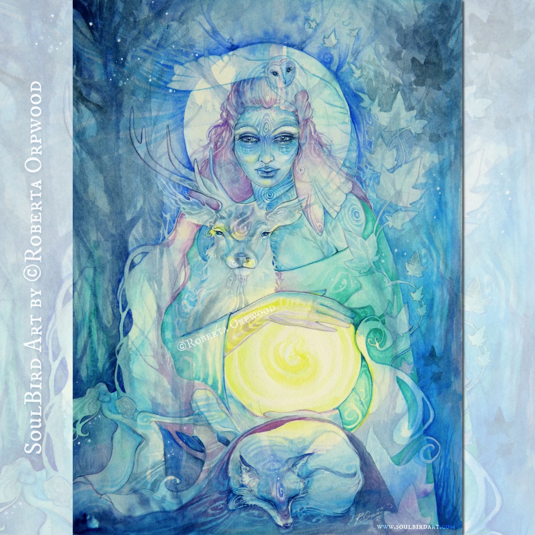 Winter Solstice Light Bringer Goddess Artist Signed Paper Print - Etsy UK