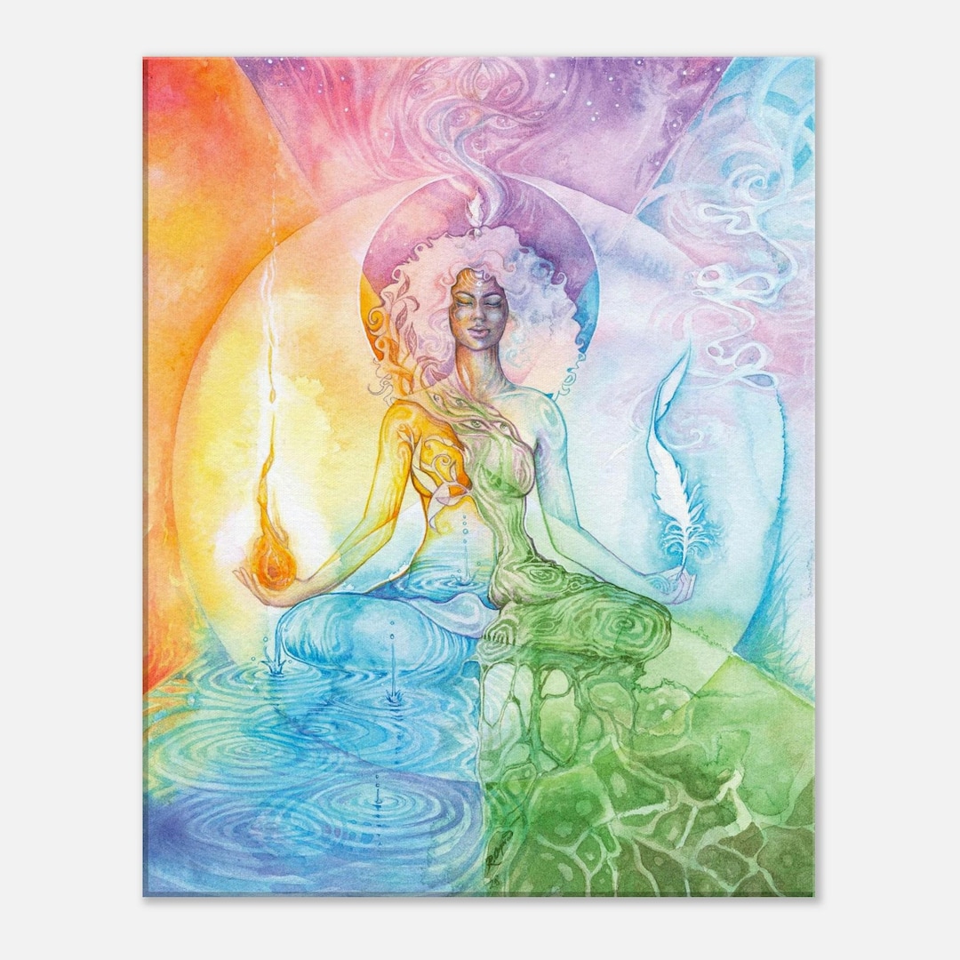 Canvas Print - the Sacred Elements Goddess - Earth Fire Water Air - Etsy