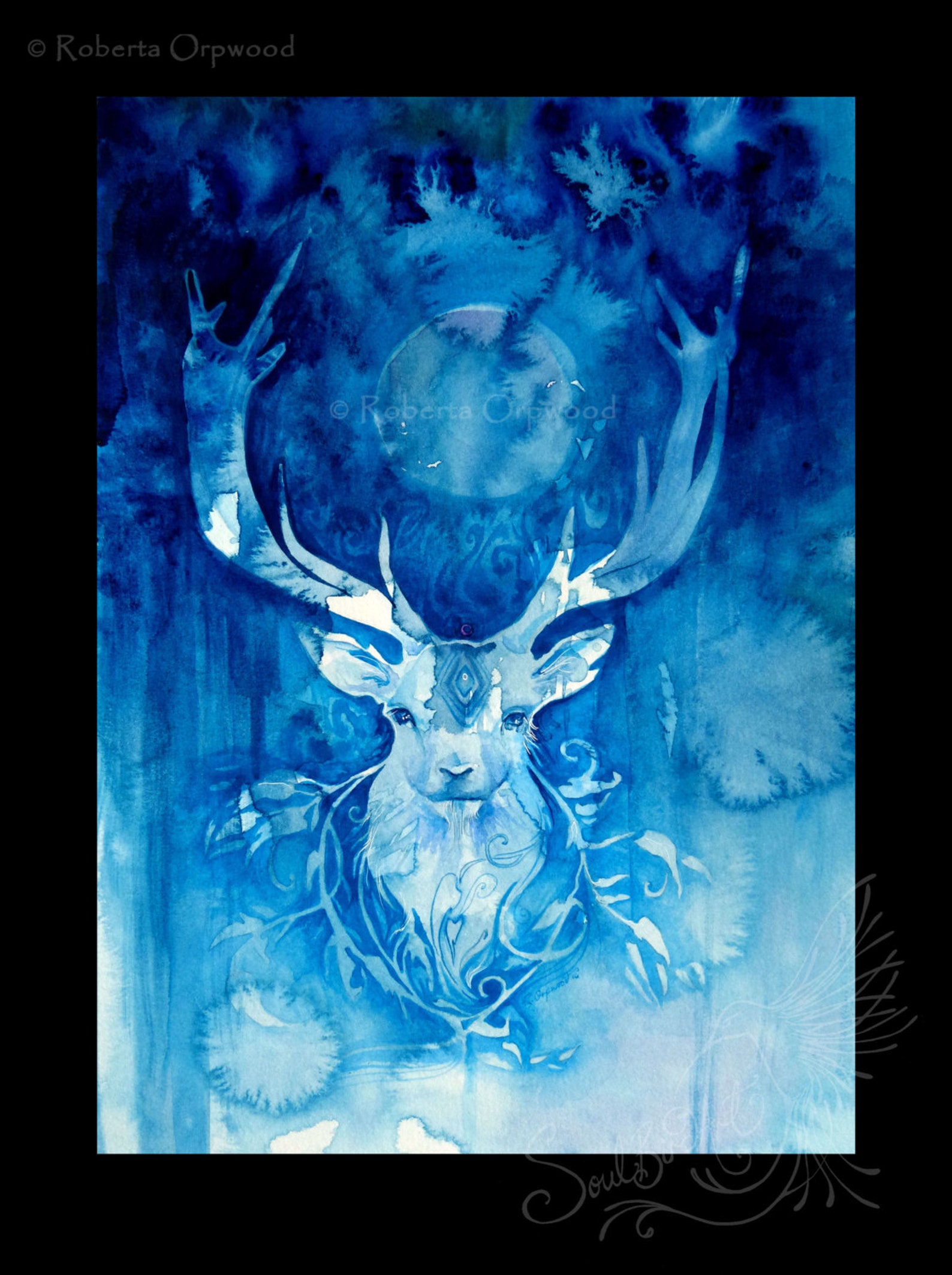 Hirschgeist Tier Kunstdruck / A3 - Etsy.de