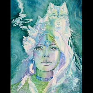 Wolf Shaman Shamanic Art Print - Etsy UK