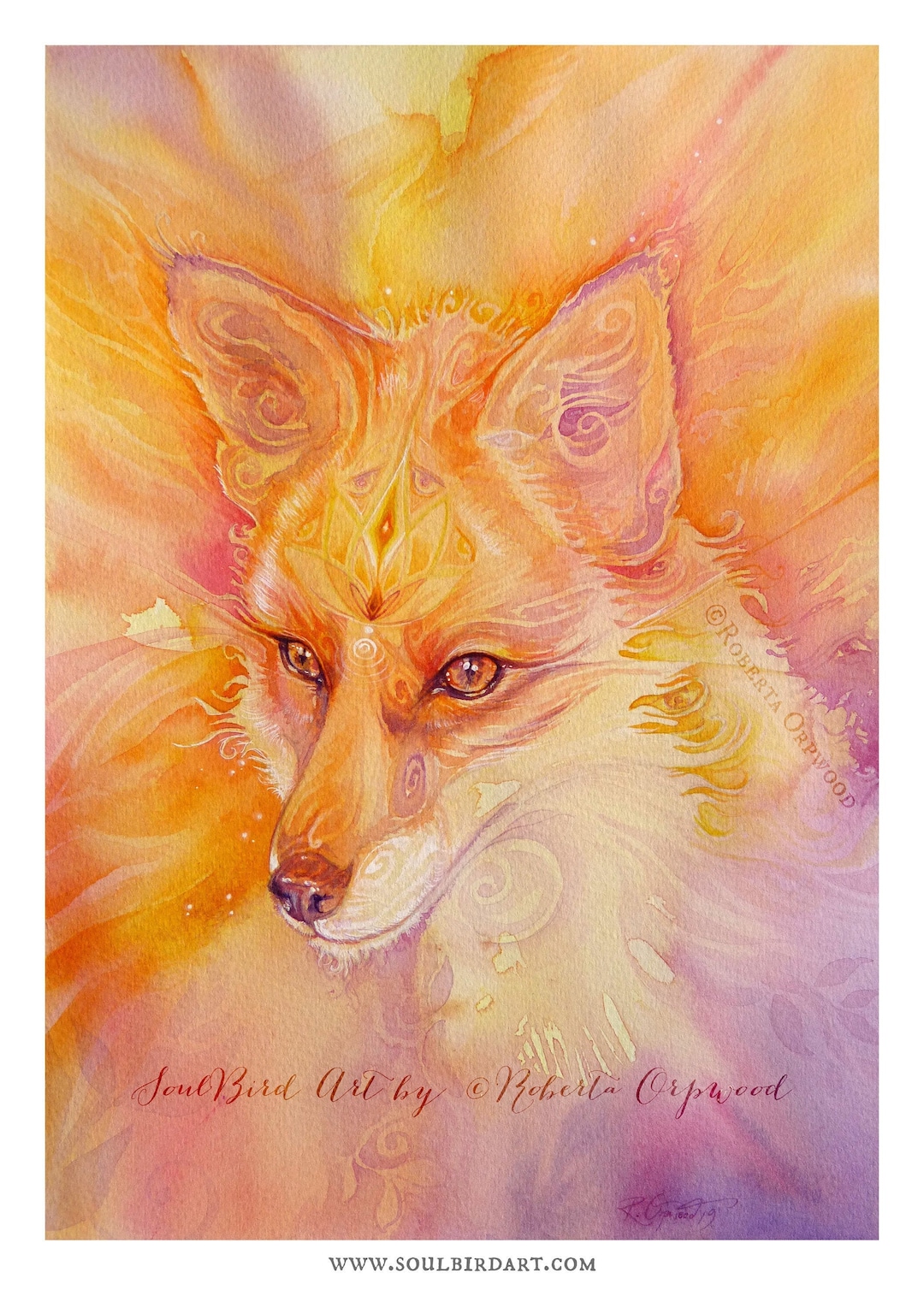 Fox Spirit Animal Art Print – Shamanic Wall Art - Etsy
