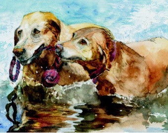 Yellow Lab Painting Labrador Watercolor Dog Art Yellow - Etsy