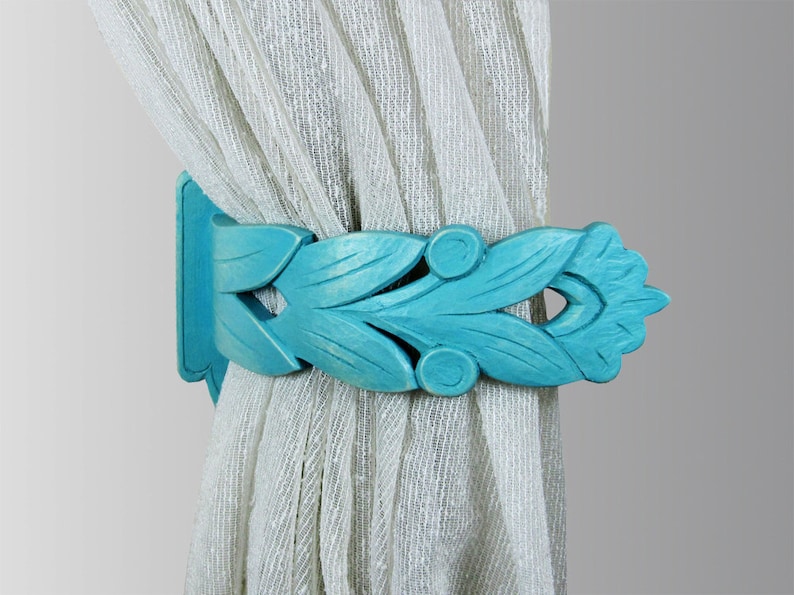 Carved Wood Curtain Tie Backs / Curtian Holdbacks / Curtain - Etsy