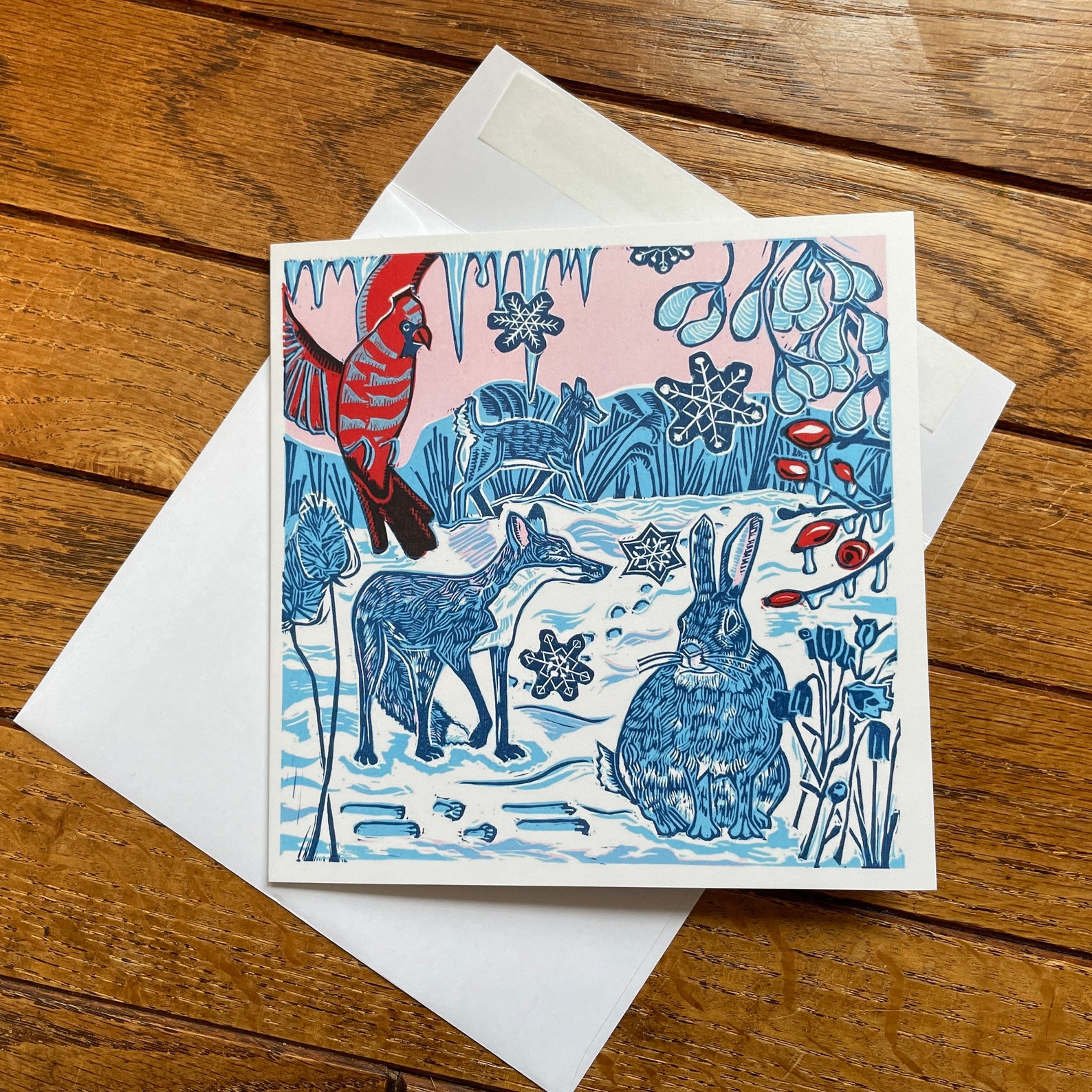 Winter Greetings Single Blank Greeting Card With Envelope - Etsy