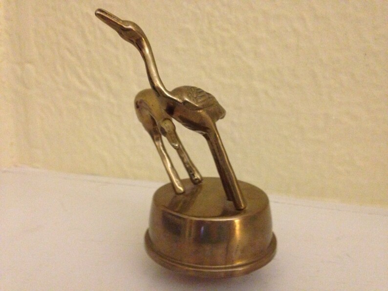 Gold Brass Metal Flamingos or Cranes Figurine Music Box - Etsy