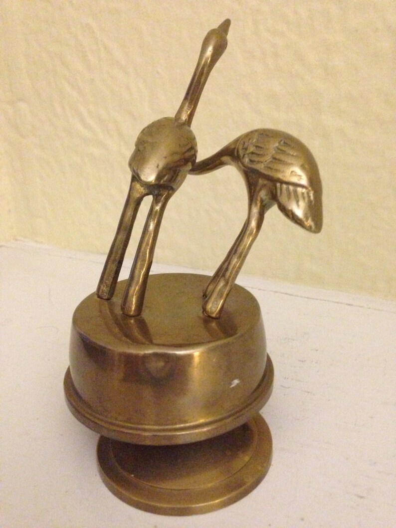 Gold Brass Metal Flamingos or Cranes Figurine Music Box - Etsy