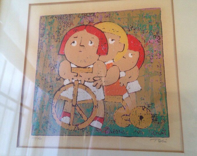 Al Robi Original Signed Woodcut Print Mid Century Modern Wall Decor ...