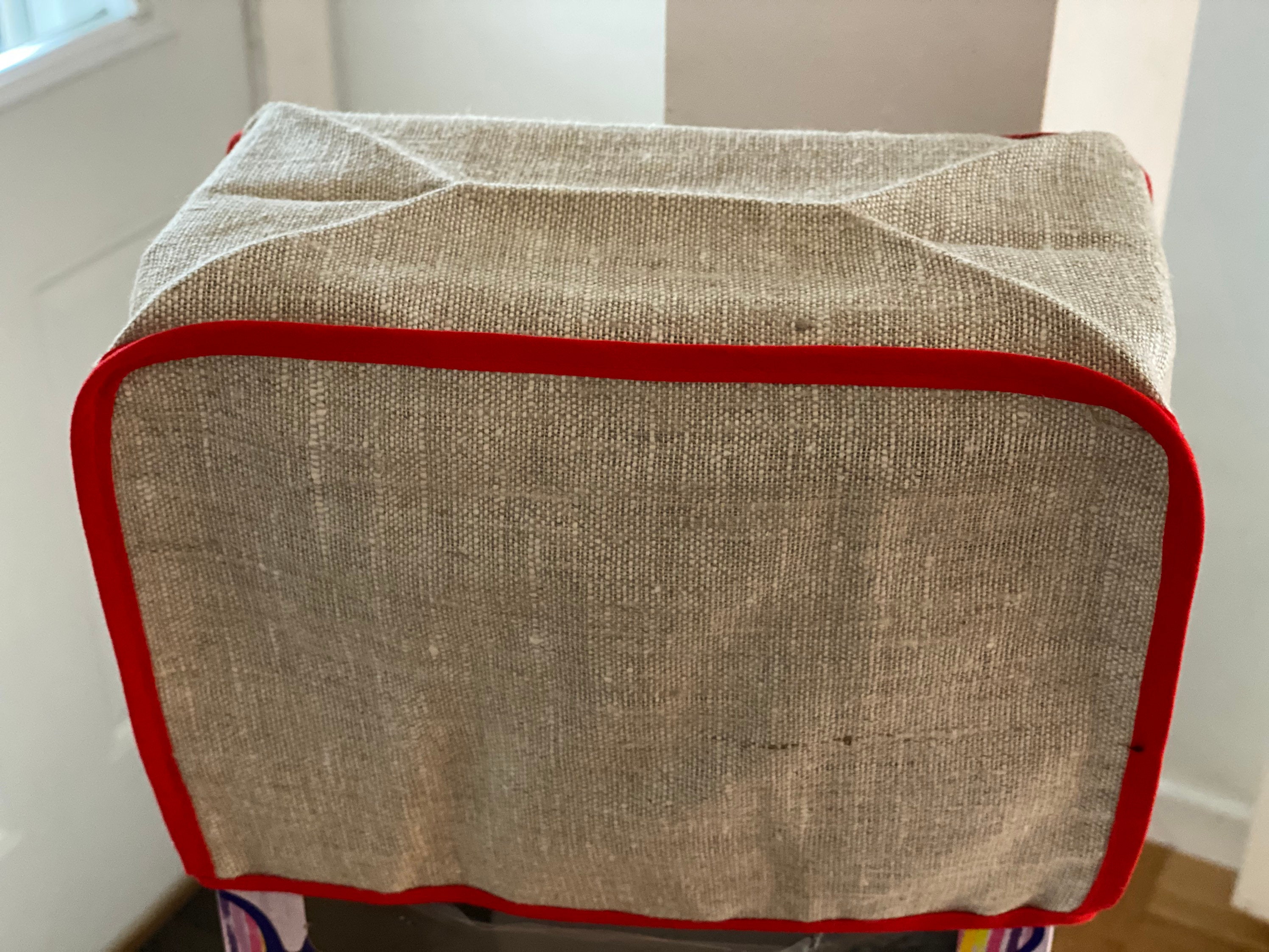 Vintage Toaster Cover Folk Design Screen Printed Serigraph on Linen by ...