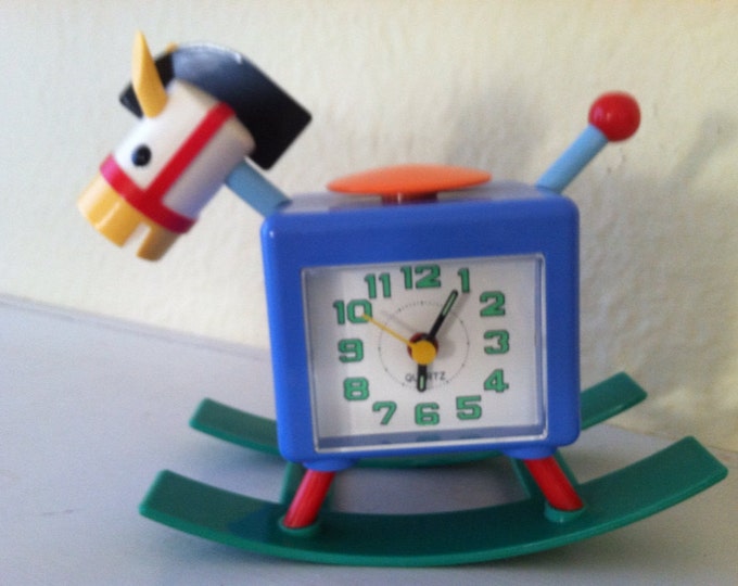 Vintage Plastic Novelty Rocking Horse Alarm Clock by Xonex Quartz ...