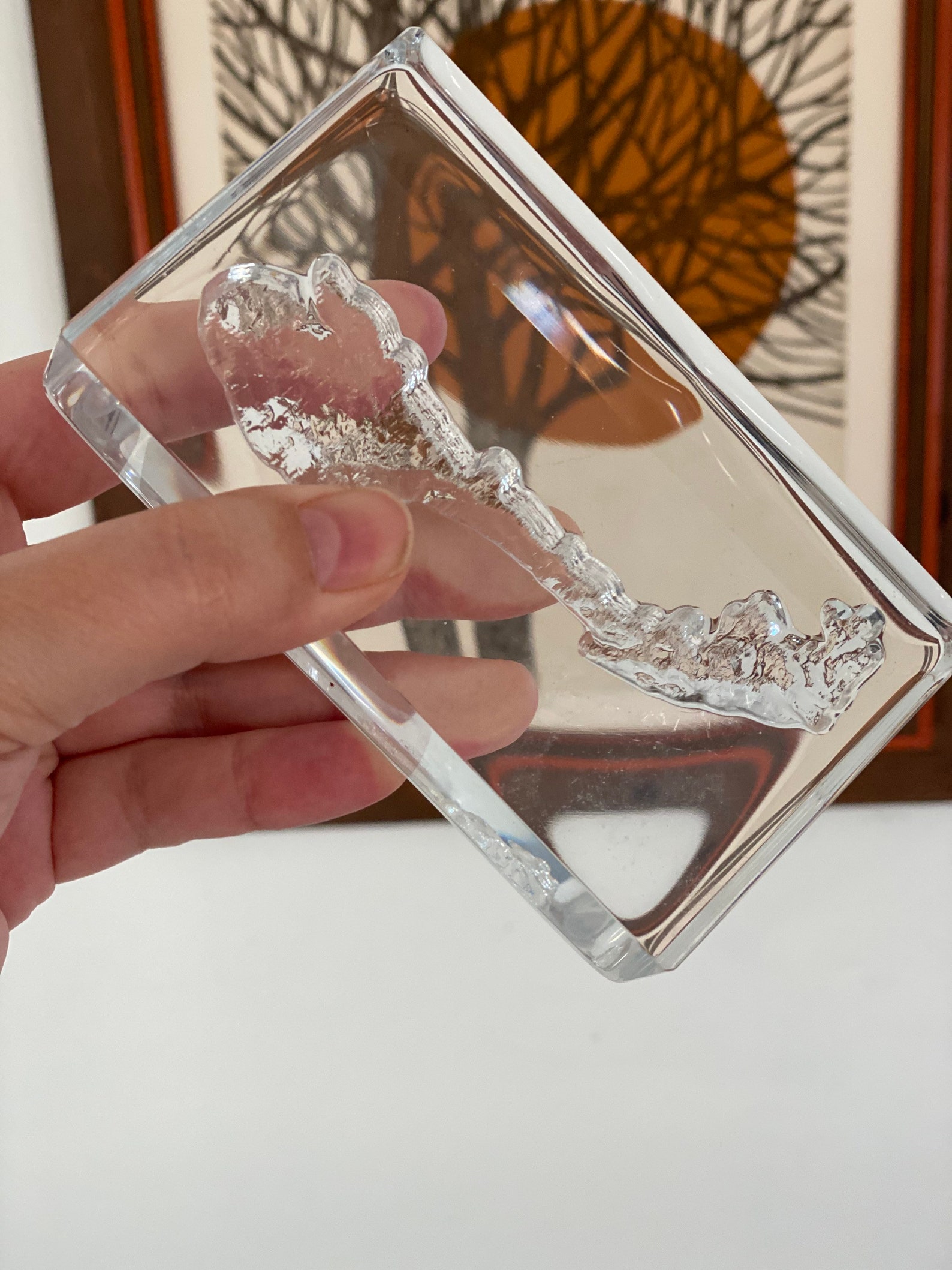 Vintage Hadeland Norway Crystal Paperweight, Map Art Sculpture - Etsy