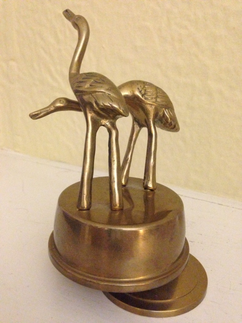 Gold Brass Metal Flamingos or Cranes Figurine Music Box - Etsy