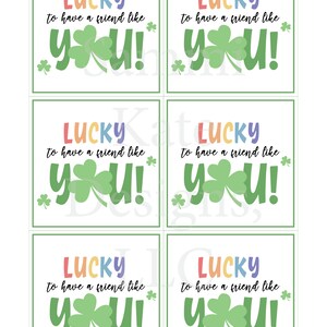 Lucky to Have a Friend Like You St. Patrick's Day Gift Tag - Etsy
