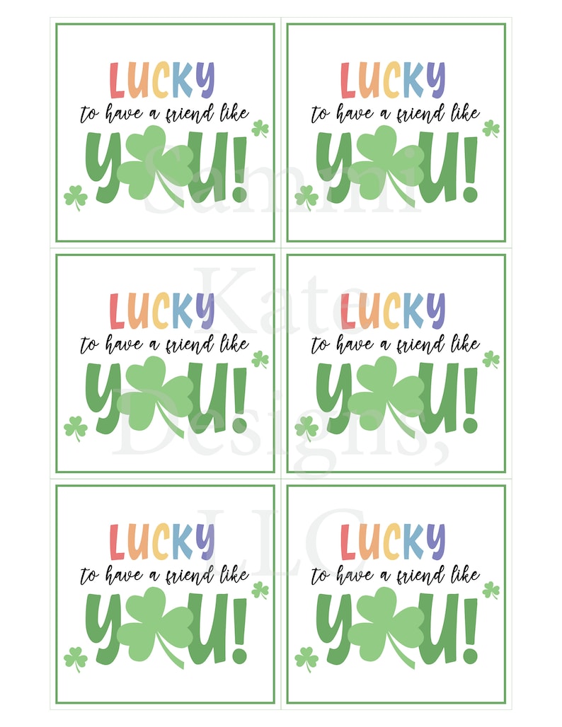 Lucky to Have a Friend Like You St. Patrick's Day Gift Tag - Etsy
