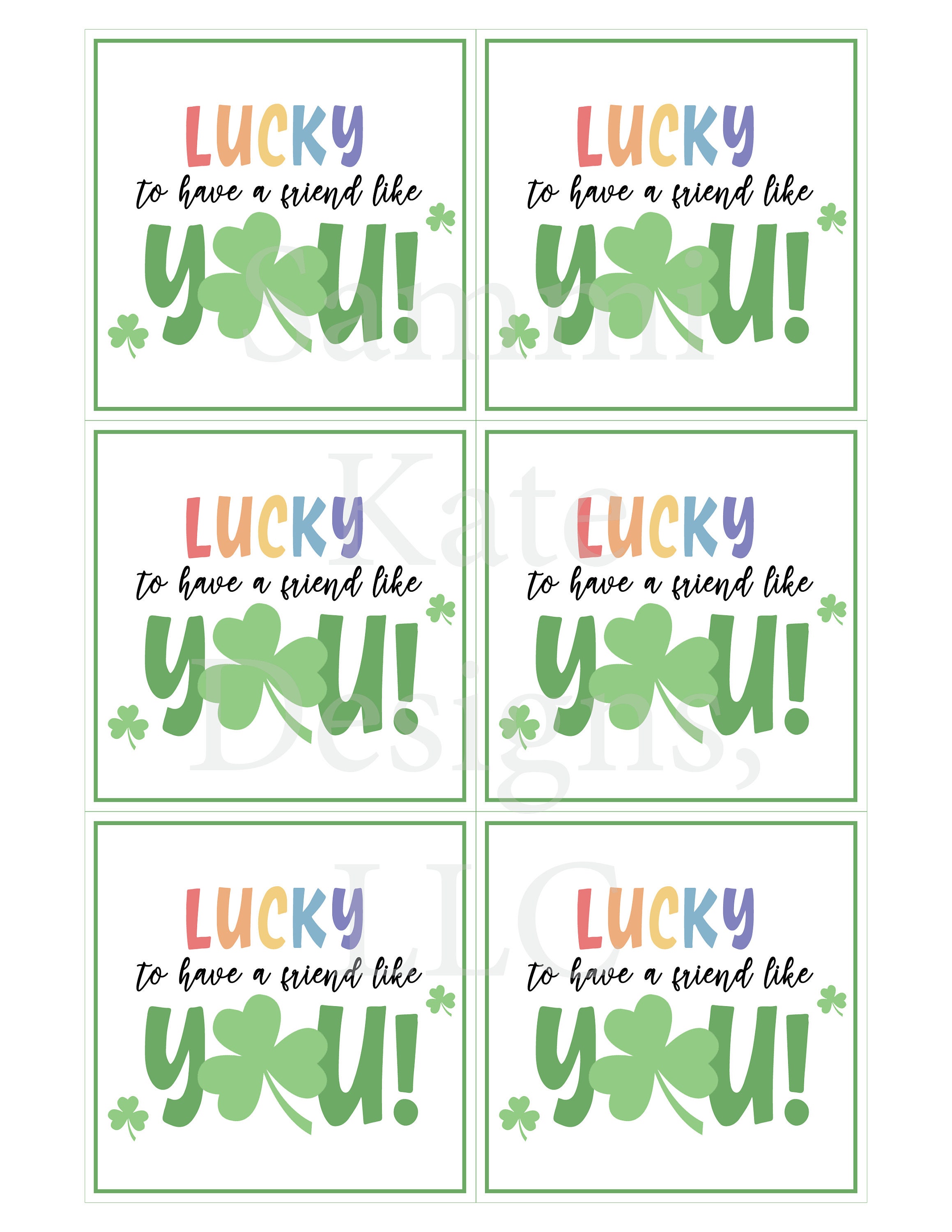Lucky to Have a Friend Like You St. Patrick's Day Gift Tag - Etsy