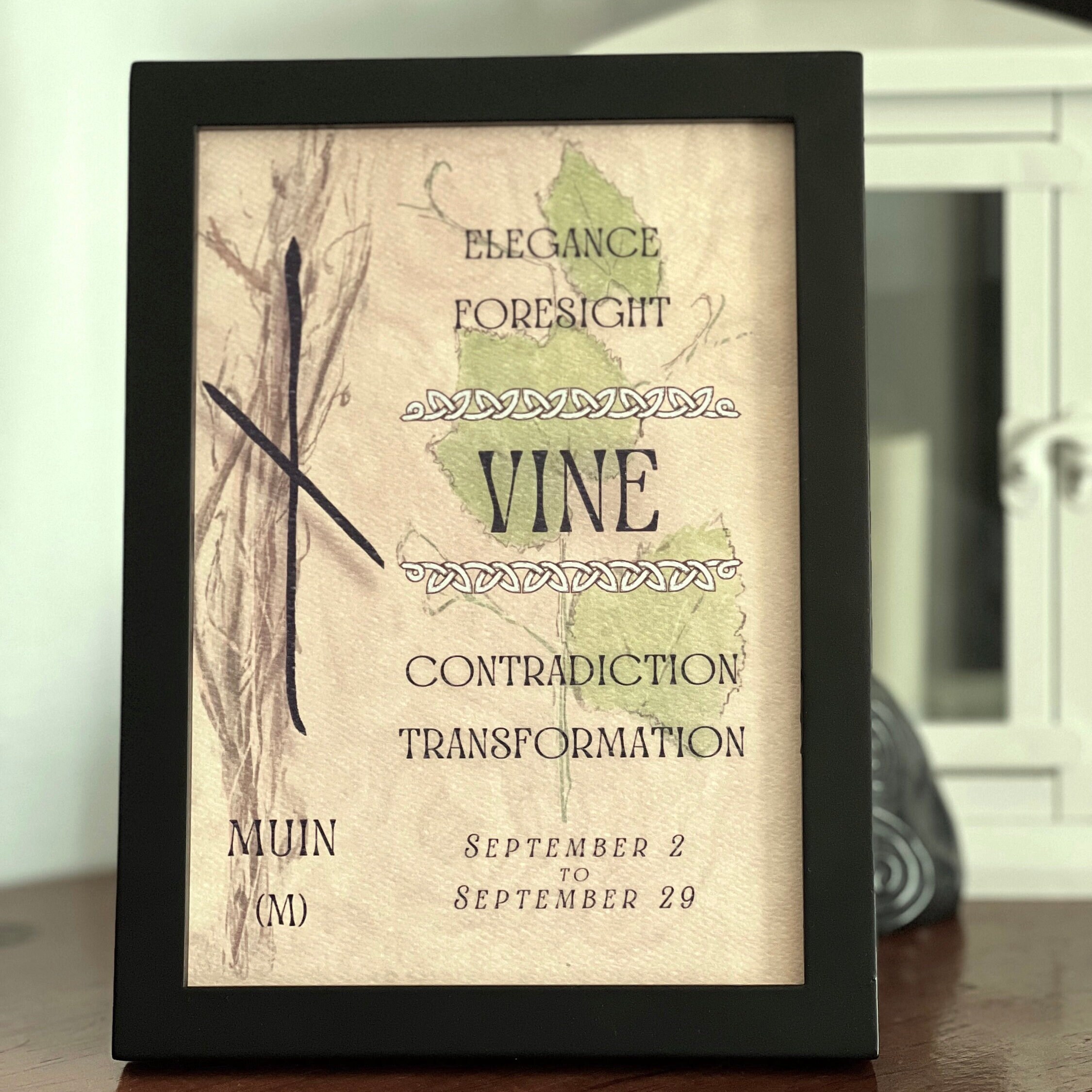 Vine & Ogham Letter Muin | Celtic Tree Astrology - Etsy