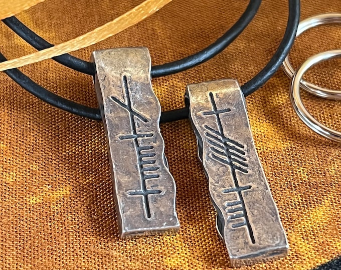 The Ogham 'anam Cara' Soul Mate Stone Sterling Silver Necklace - Etsy