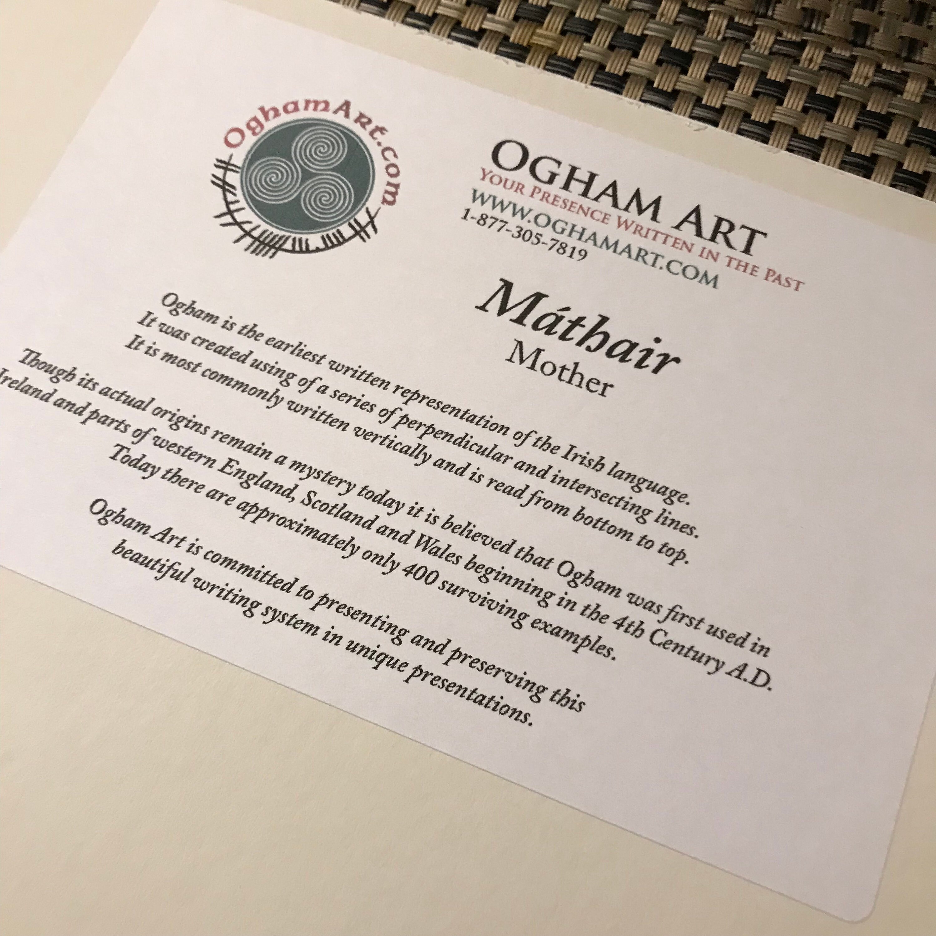 Ogham Mother (máthair) Print - Etsy