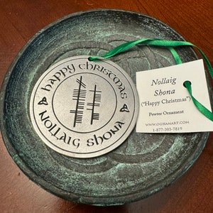 Ogham Happy Christmas (nollaig Shona) Pewter Ornament - Etsy