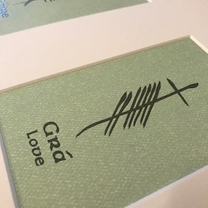 Ogham Life Laughter Love beatha Gáire Grá Framed & Matted - Etsy