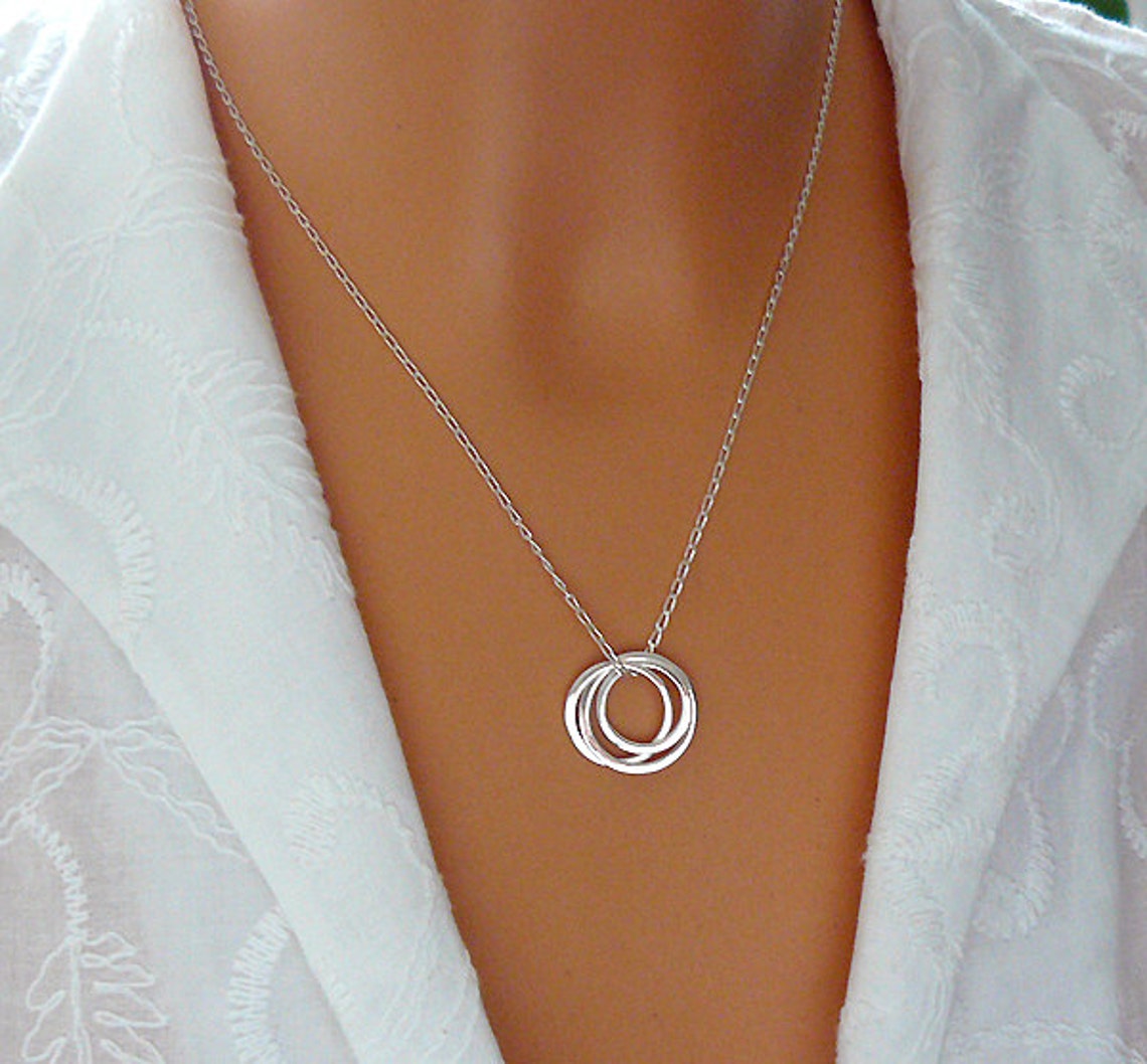 Three Rings Sisters Necklace, 3 Entwined Circles, Triple Ring Necklace ...