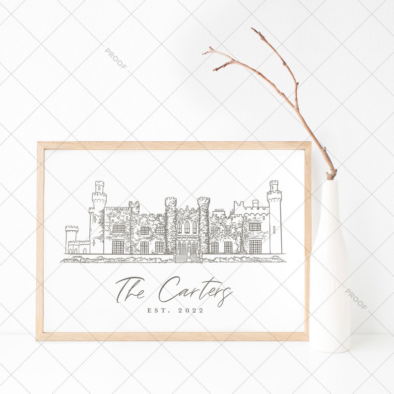 Luttrellstown Castle in Ireland Venue Illustration Line Drawing - PDF ...